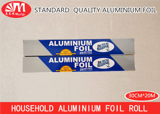Household Aluminium Foil Roll , Tin Foil Roll 10 Micron Thickness 20m Length