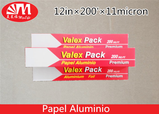 11 Micron Thickness Household Aluminium Foil Roll Normal Box Packing 200SQFT