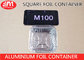 M100 Aluminium Foil Container Square Shape Grill Pan 10cm X 10cm X 4cm Size 180ml Volume